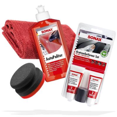 Politur Auto polier Set - SONAX KratzerEntferner + Polish and Wax Bunt ...