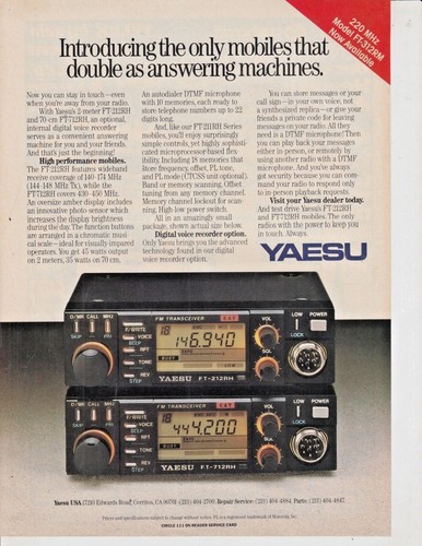 Yaesu FT-212RH and FT-712RH Vintage Print AD Advertisement | eBay