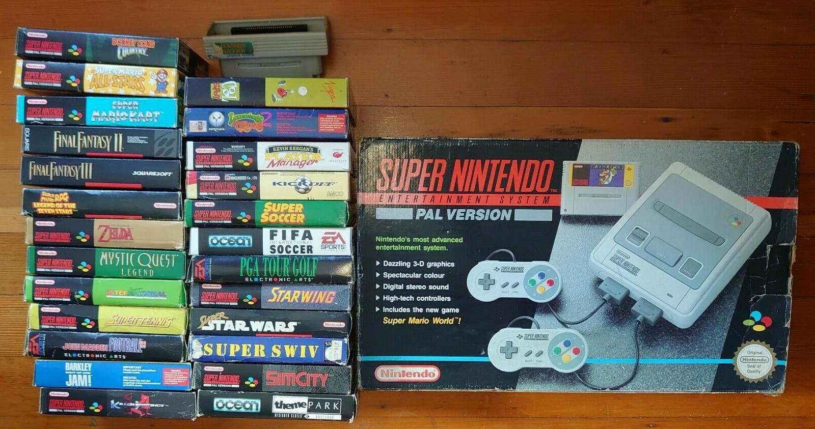 Boxed Super Nintendo SNES Mario World PAL Bundle 25 Games PAL Final ...