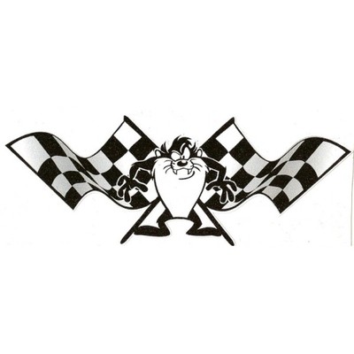 " TAZ " Chequered-Flags sticker vinyle laminé | eBay