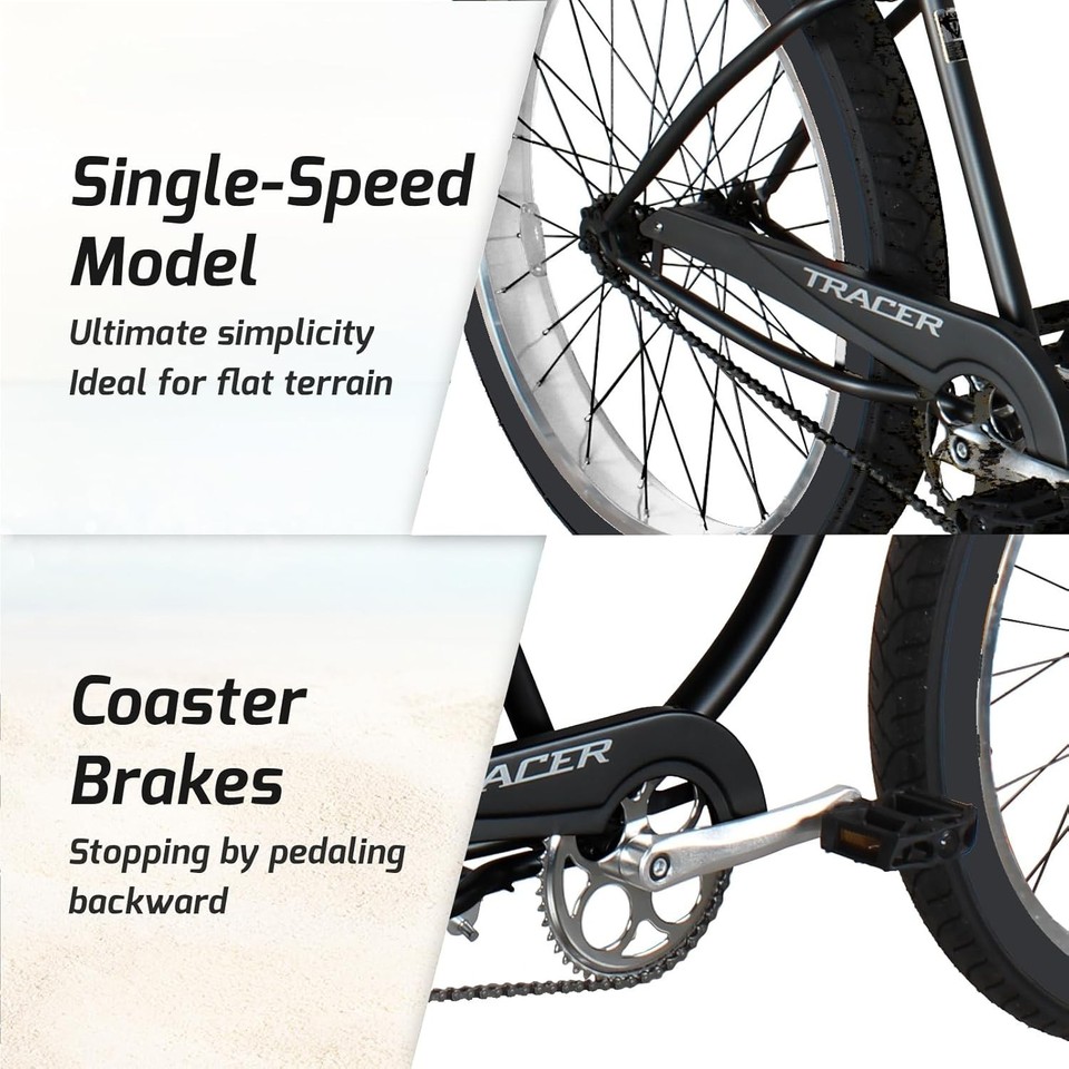 Tracer Avalon 29'' Beach Cruiser Bike For Men Women 1/7 Speed Fat Tire ...