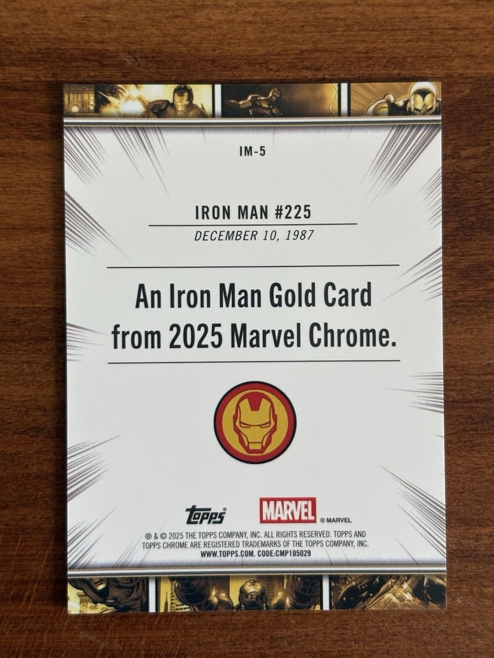 Iron Man 2025 Topps Chrome MARVEL Iron Man Gold Card #IM-5 | eBay