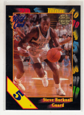STEVE BUCKNALL 1991-92 Wild Card NCAA 5 Stripe Parallel #31 North ...