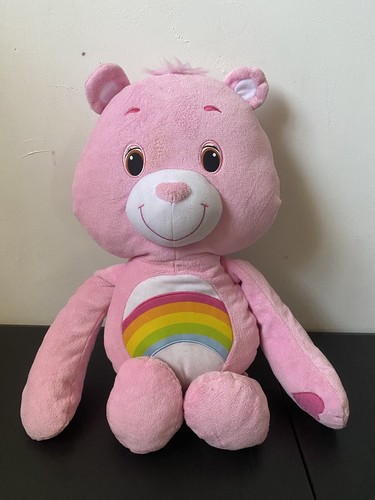 Care Bears Hug Me Back Cheer Bear 16 inch Plush Pink Rainbow Hasbro EUC ...