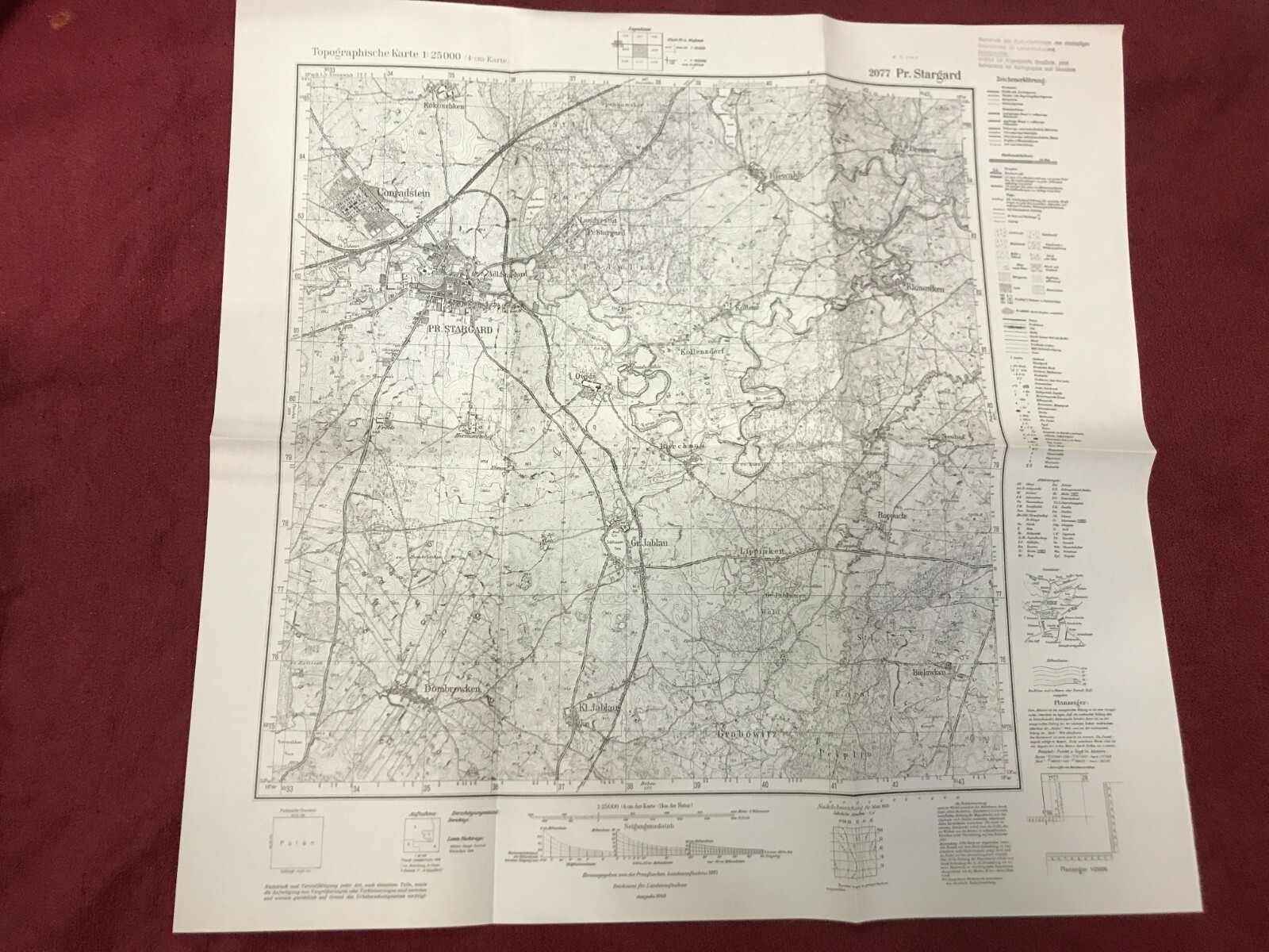 Map 1910 STAROGARD GDANSKI-No.2077-Preußisch Stargard-Poland-German ...