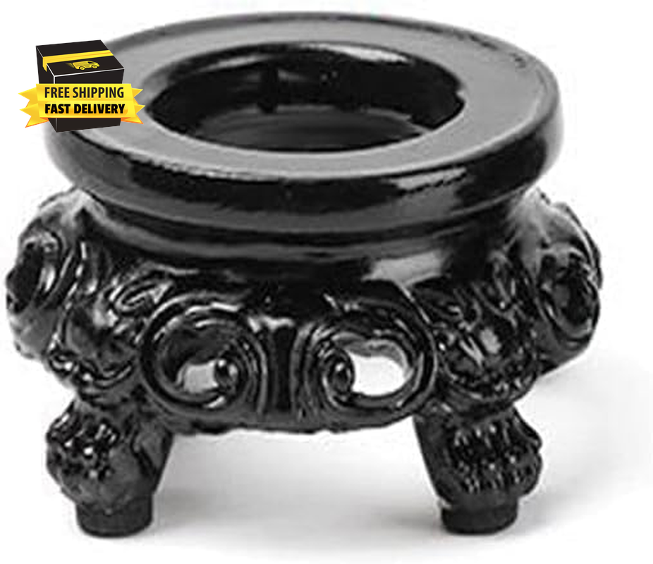 Black Wooden Display Stand for Crystal Sphere Quartz Ball Holder Hollow ...