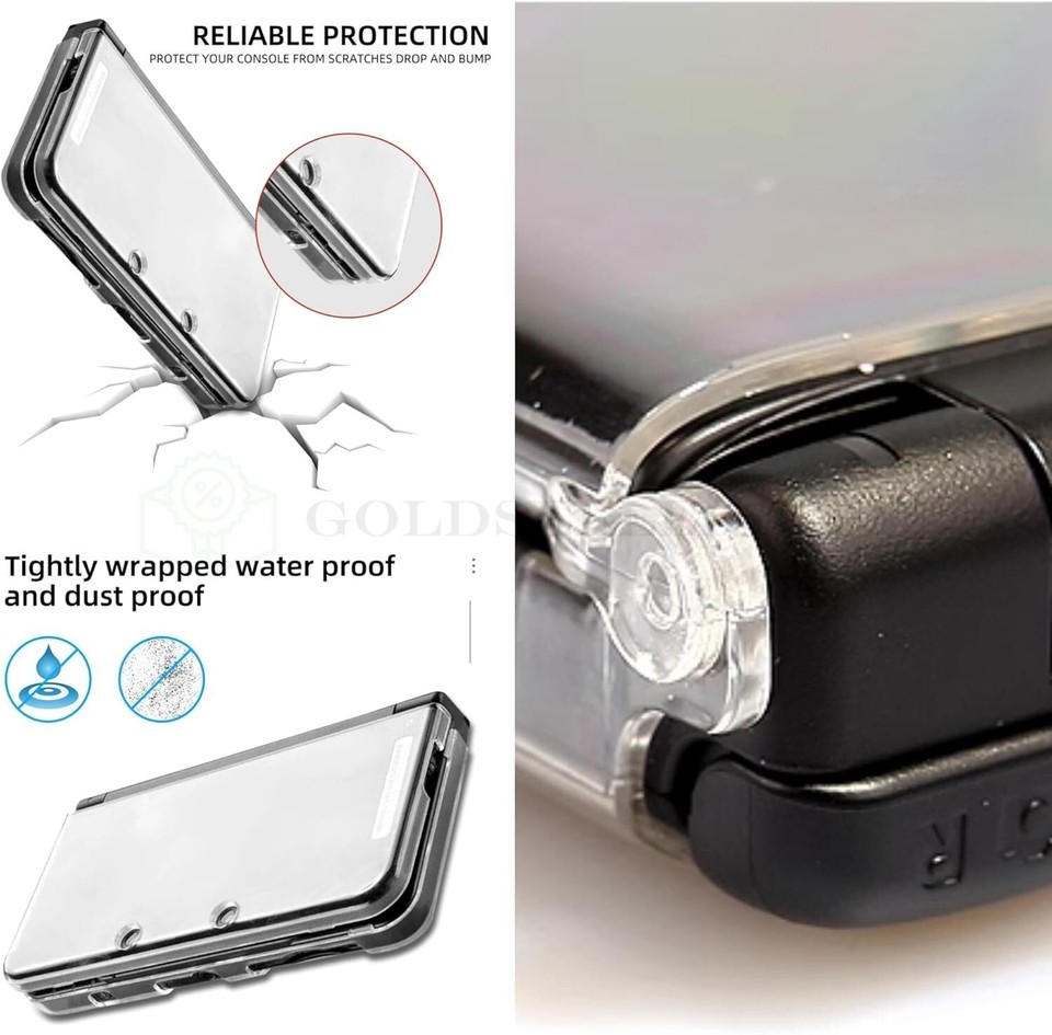 For Nintendo 3DS XL/LL New 2015 Clear Crystal Hard Shell Protective ...