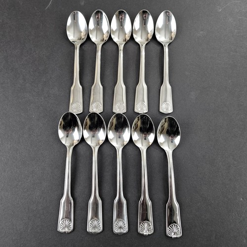 Cambridge Flatware Teaspoon Lot Shell Pattern Stainless 10 Teaspoons | eBay