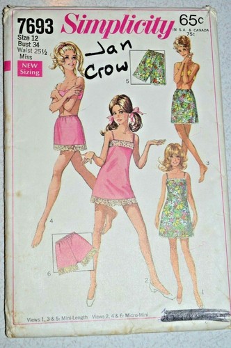 Simplicity 1968 Uncut Ladies Petit-Pant Slip #7693 Pattern Size 12 Bust ...