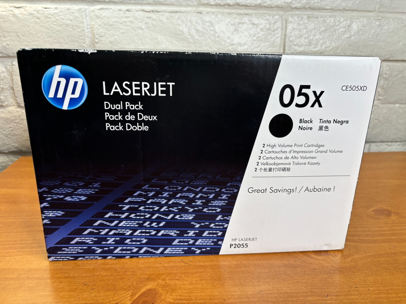 GENUINE HP 2 Pack Black Toner Cartridges CE505XD 05X LaserJet P2055 NEW ...