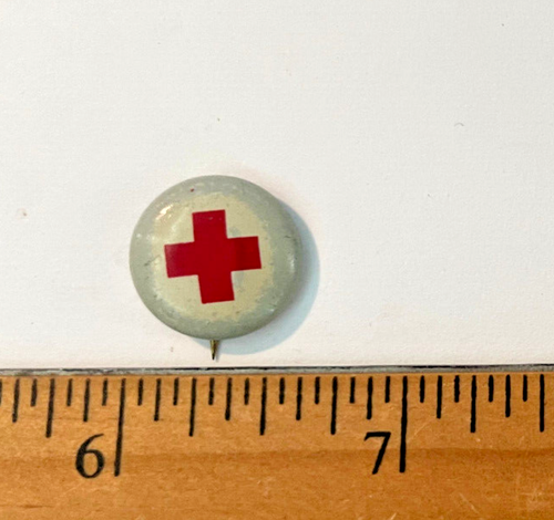 VTG GreenBuck Metal Stamping Red Cross Pinback Button Pat Feb 13 1917 ...