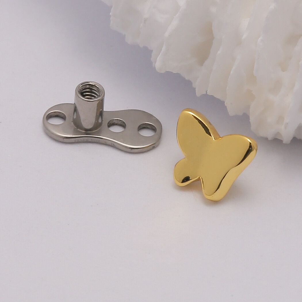 1PC Titanium Butterfly Micro Dermal Anchor Piercing Top Body Jewelry | eBay