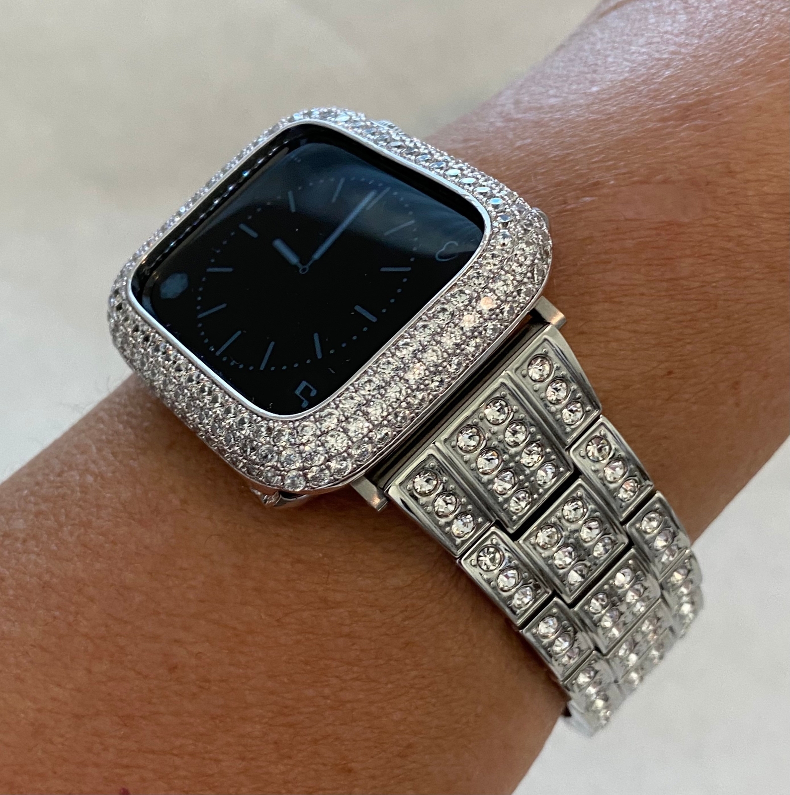 38mm-49mm Ultra Apple Watch Band Silver Crystal or Apple Watch Cover ...