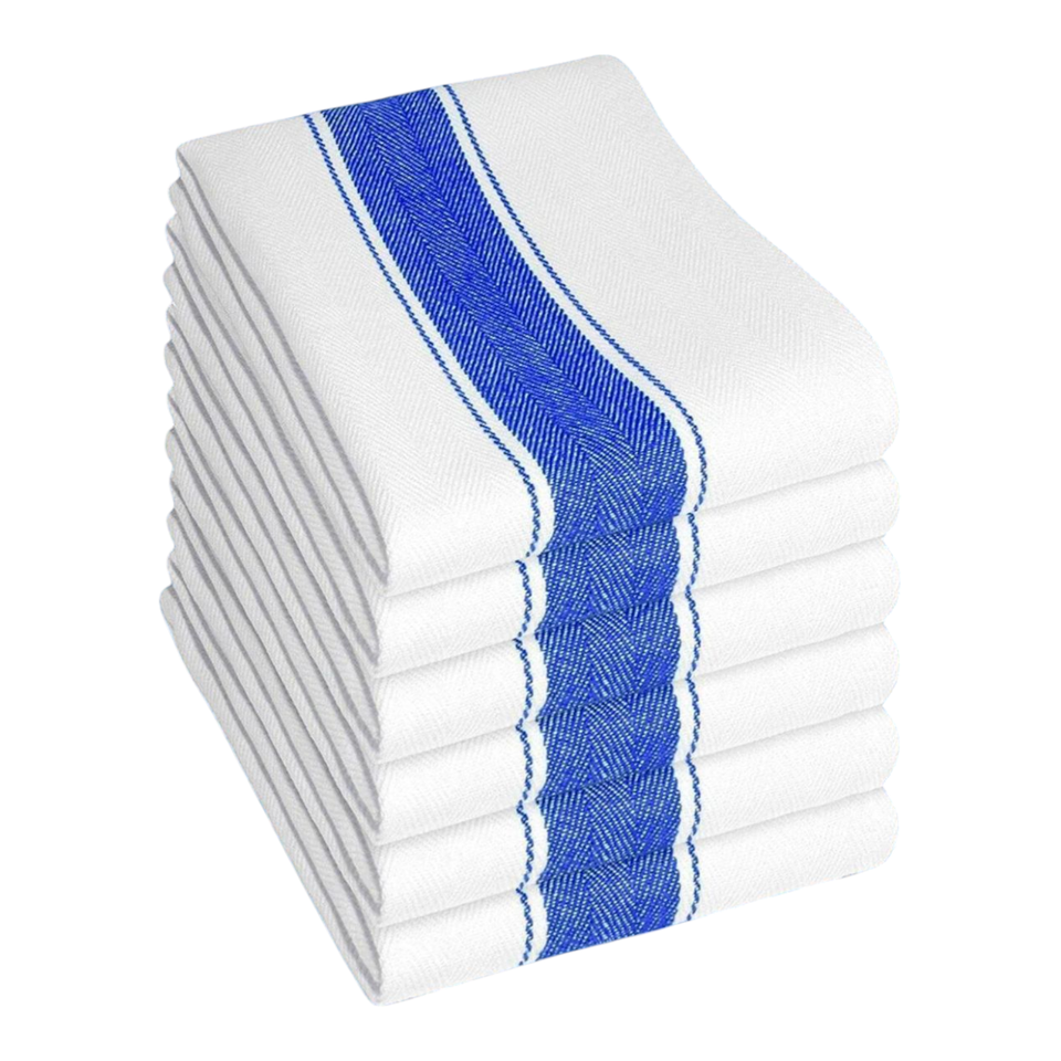 Tea Towels 100% Cotton Bar Glass Dish Cloths Pack Catering Kitchen ...