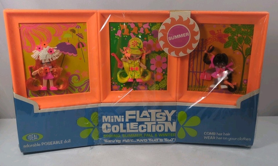 New! Vintage 1969 Ideal Flatsy Poseable Doll Summer Mini Collection ...