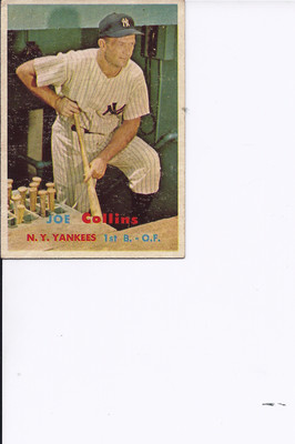 1957 Topps Baseball Joe Collins New York Yankees Card #295 | eBay