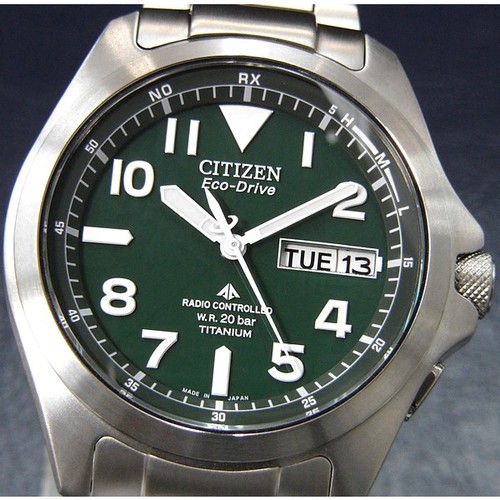 Citizen Promaster Land PMD56-2951 Eco-Drive Green Dial Titanium Solar ...