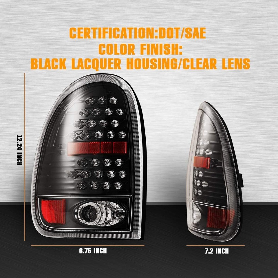 1998-03 LED Tail Lights for Dodge Durango Assembly 96-00 Caravan Rear ...