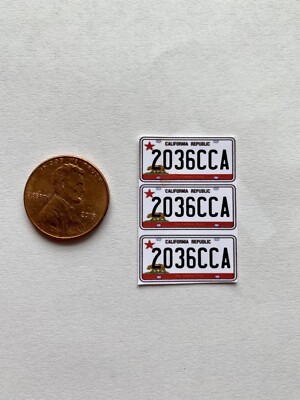 California Republic license plate decals for your r/c car or truck 1/12 ...