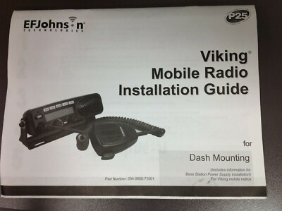EF Johnson Viking Mobile Radio Installation Guide for Dash Mounting | eBay