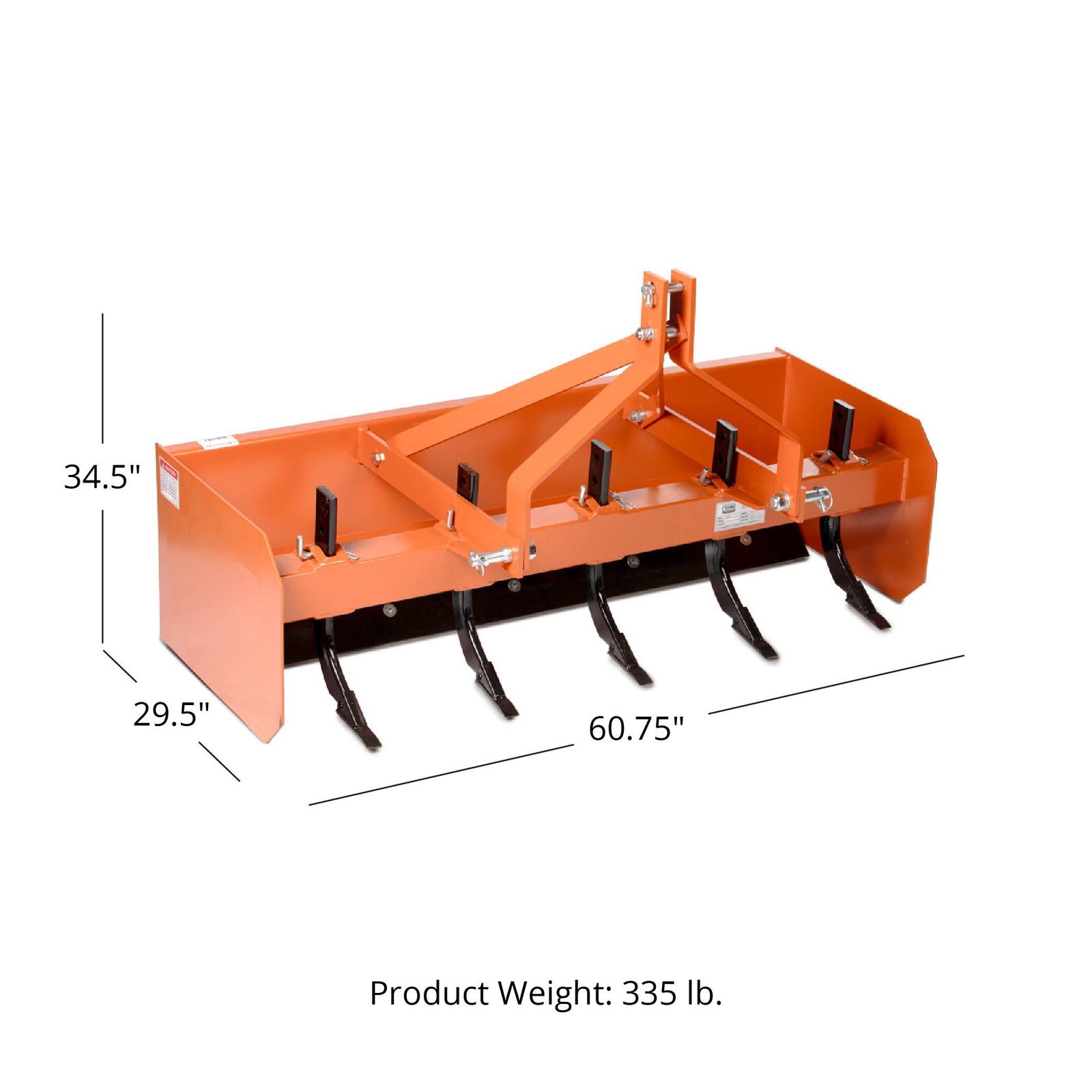 Titan Attachments 3 Point 5FT Rear Box Blade Scraper Grader, Cat 0 and ...