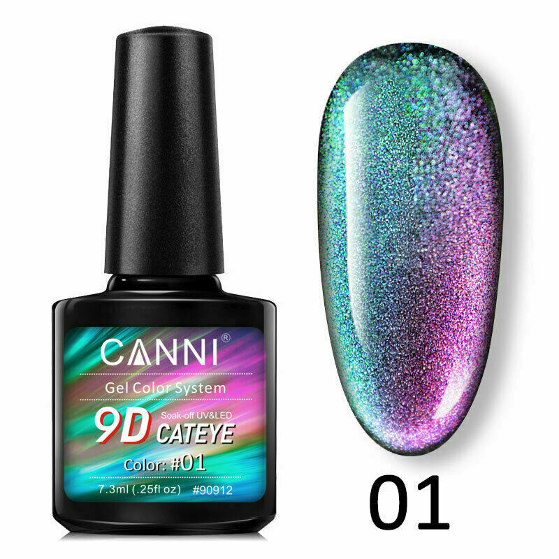 CANNI 9D Chameleon Cat Eye Nail Gel Magnetic Soak Off Lacquers Enamel ...
