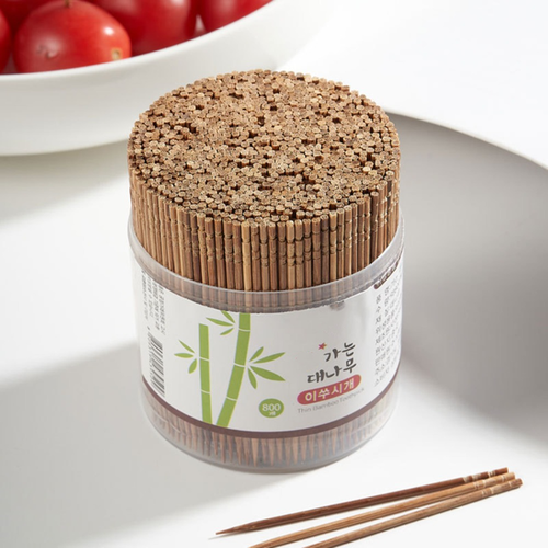 800Pcs Natural Bamboo Carbonized Bamboo Toothpick Single Head Tooth ...