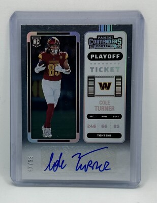 2022 Panini Contenders Rookie Playoff Ticket Cole Turner #47/99 RC Auto ...