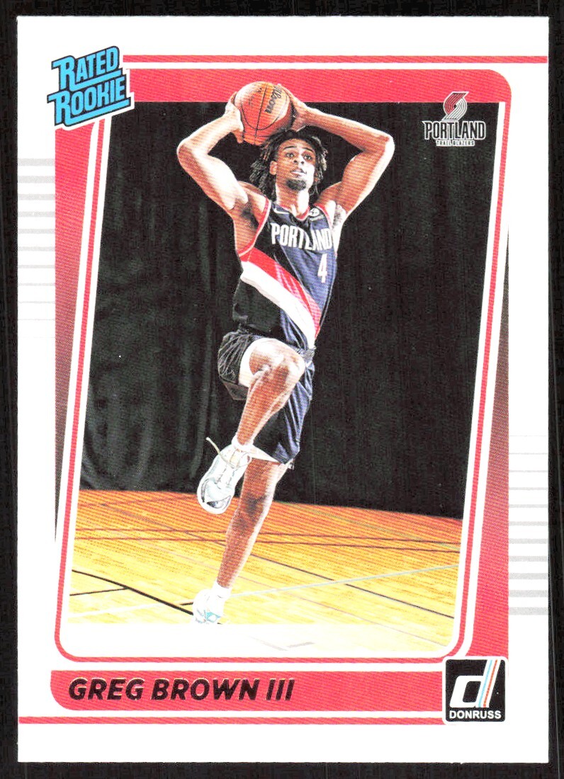 2021-22 5177B Donruss Rated Rookies Greg Brown III Rookie Portland ...