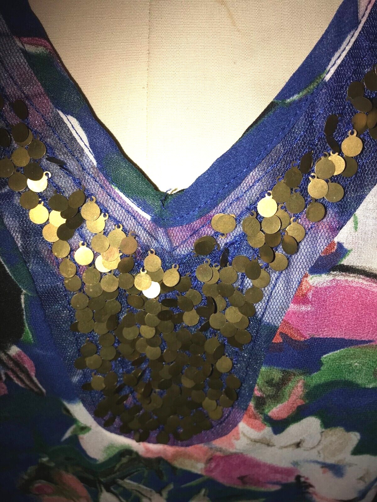 MARIA GABRIELLE CHIC SHEER SEQUINED TUNIC TOP SIZE 2X - Gem