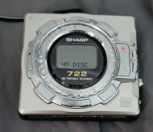 SHARP MD-MS722-S PORTABLE MINIDISC RECORDER Player - MD-MS722 WORKS ...