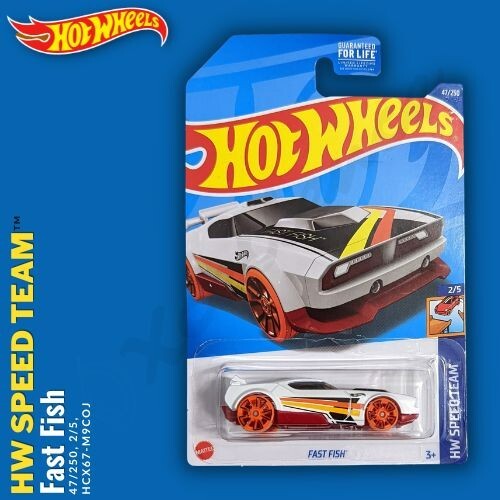Hot Wheels Series HW Speed Team, Fast Fish, Color White, Wheels Orange ...