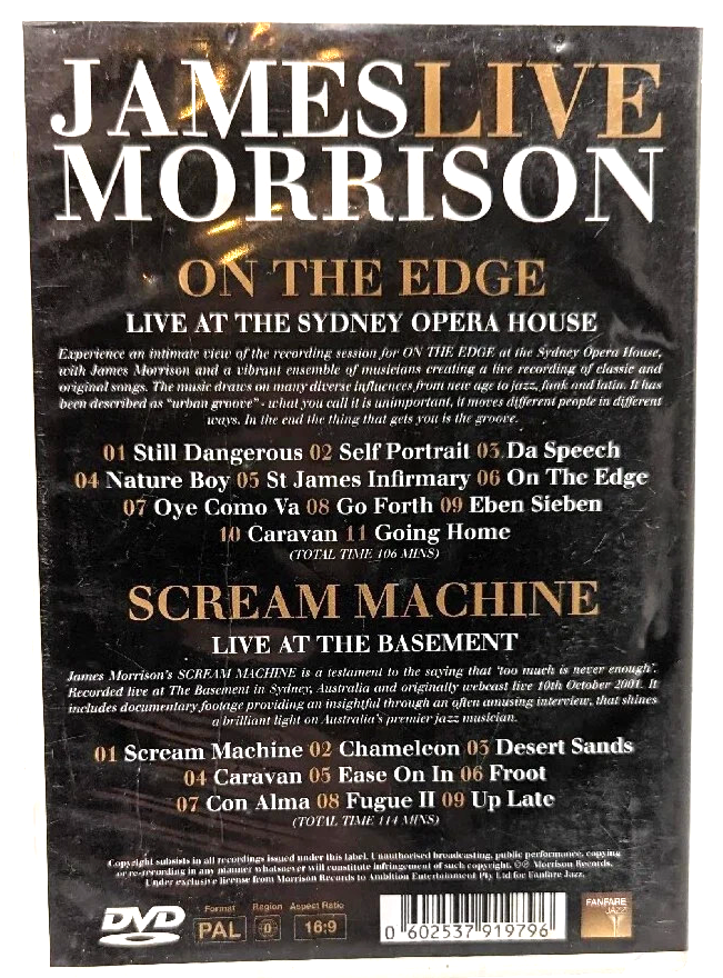 JAMES MORRISON-LIVE AT THE OPERA HOUSE & THE BASEMENT-2 DVD SET ...