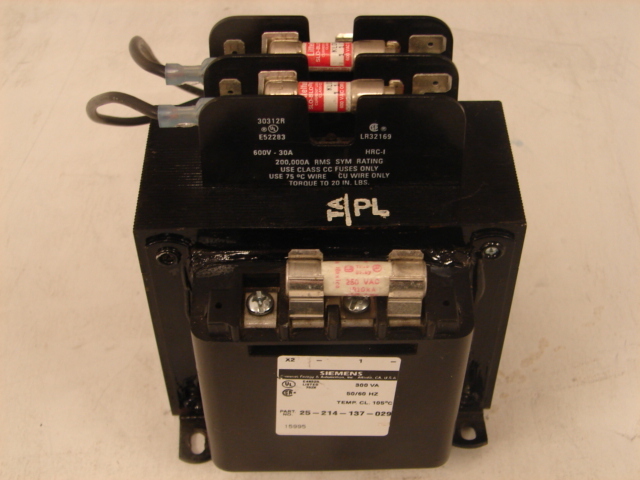 SIEMENS 25-214-137-029 TRANSFORMER 300VA 50/60Hz W/ FUSEBLOCKS ***XLNT ...
