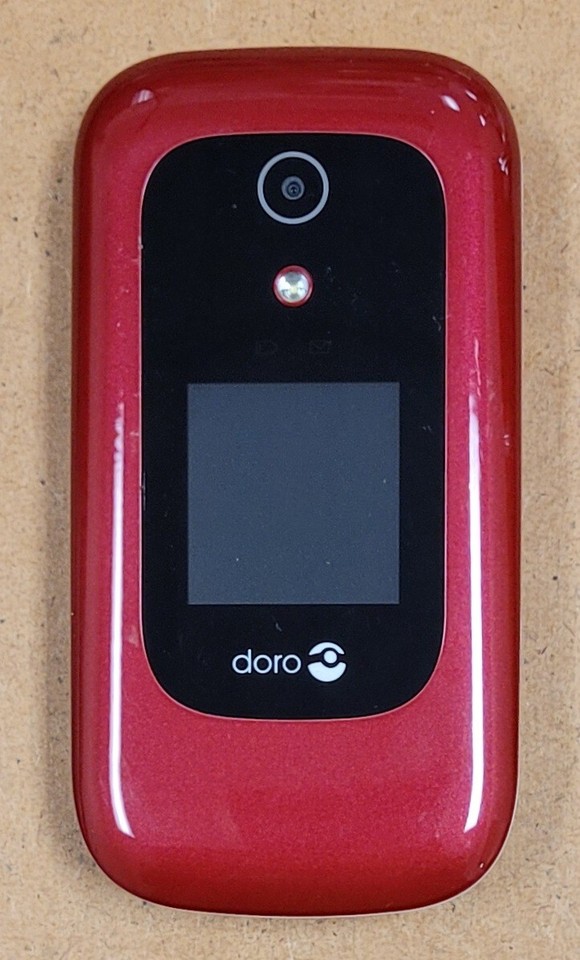 Doro 7050 DFC-0180 - Red & White ( Consumer Cellular ) 4G VoLTE Flip ...