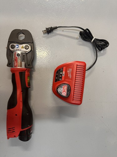 milwaukee 2473-20 m12 force logic press tool 1” Jaw, 2 Batteries And ...