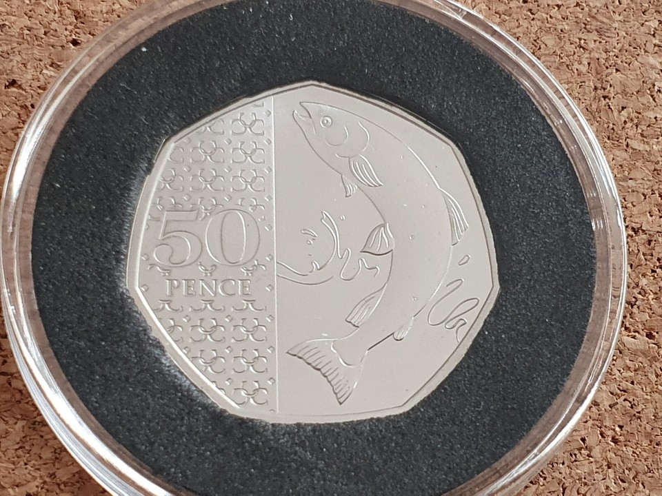 SALMON 50P Coin 2024 King Charles Atlantic Salmon 50p Coin No PRIVY ...