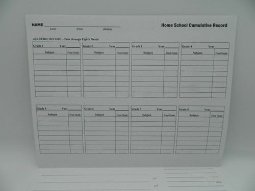 Homeschool Transcript Cumulative Folder 3 PK use w. any Curriculum ...
