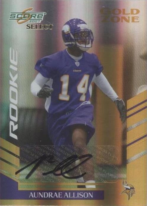 2007 Score Select - Rookie Aundrae Allison #349 Gold Zone Autographs ...