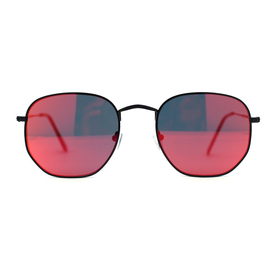 Mens Trendy Hipster Dad Shade Rectangle Color Mirror Sunglasses | eBay