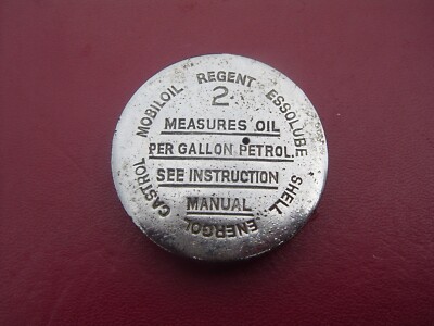 Vintage Motorcycle 2 Stroke Castrol Shell Esso Fuel Cap Measuring Cap ...