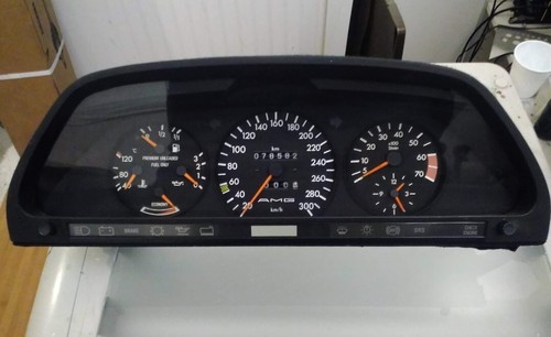 Mercedes W126 560SEC 560SEL 300km/h AMG speedometer cluster tach 78.5k ...