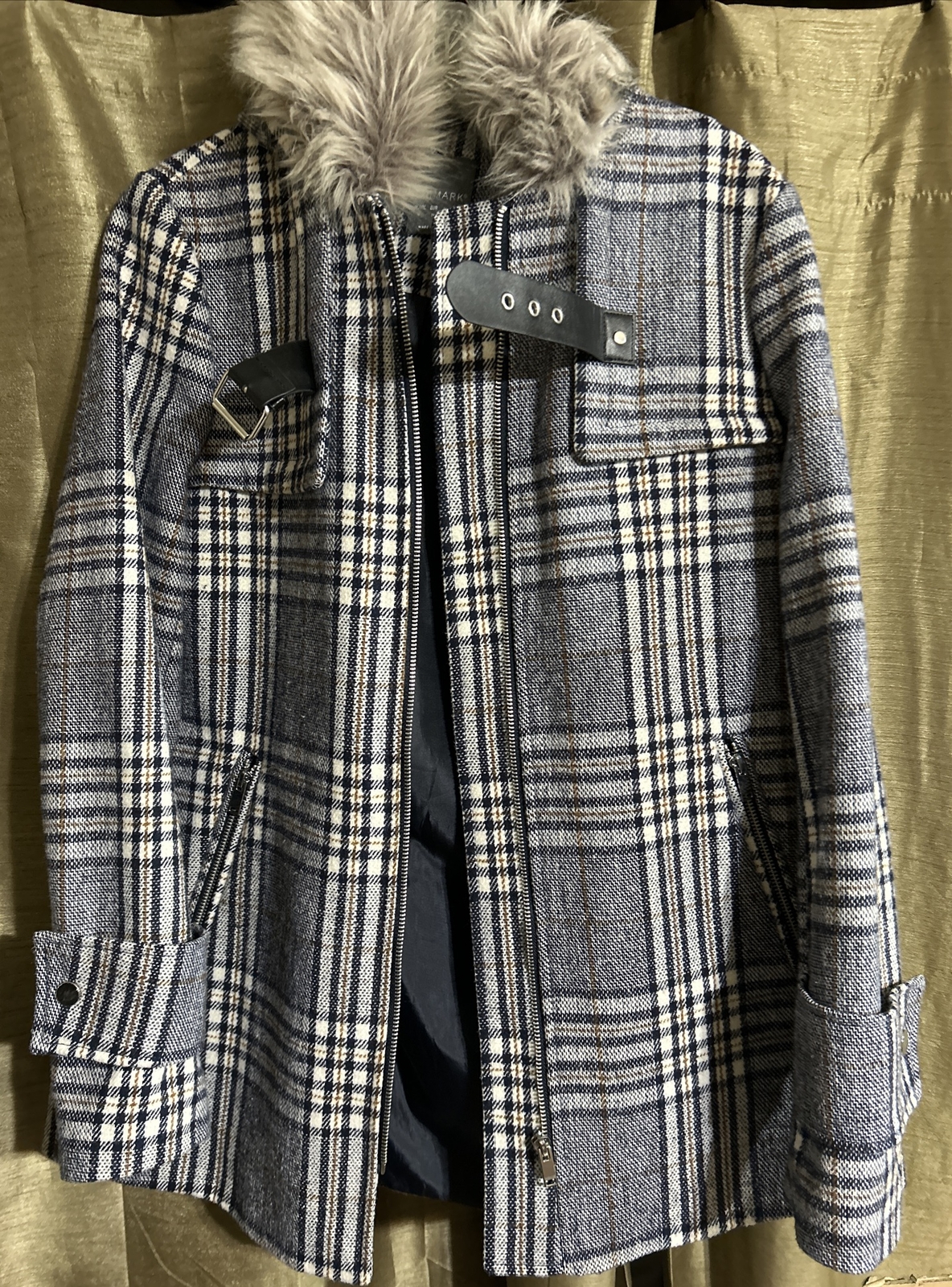 Primark Jacket + Coat Plaid Coat Fur Hoodie Size 6. (B-80) | eBay