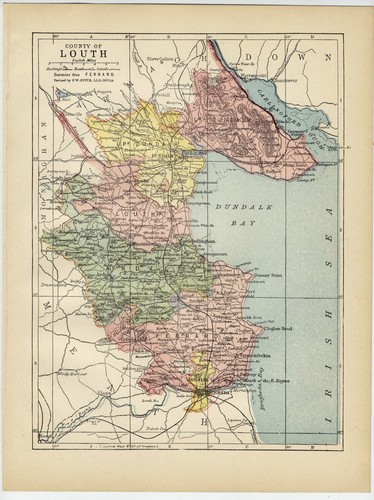 1902 ANTIQUE MAP OF THE COUNTY OF LOUTH / IRELAND | eBay