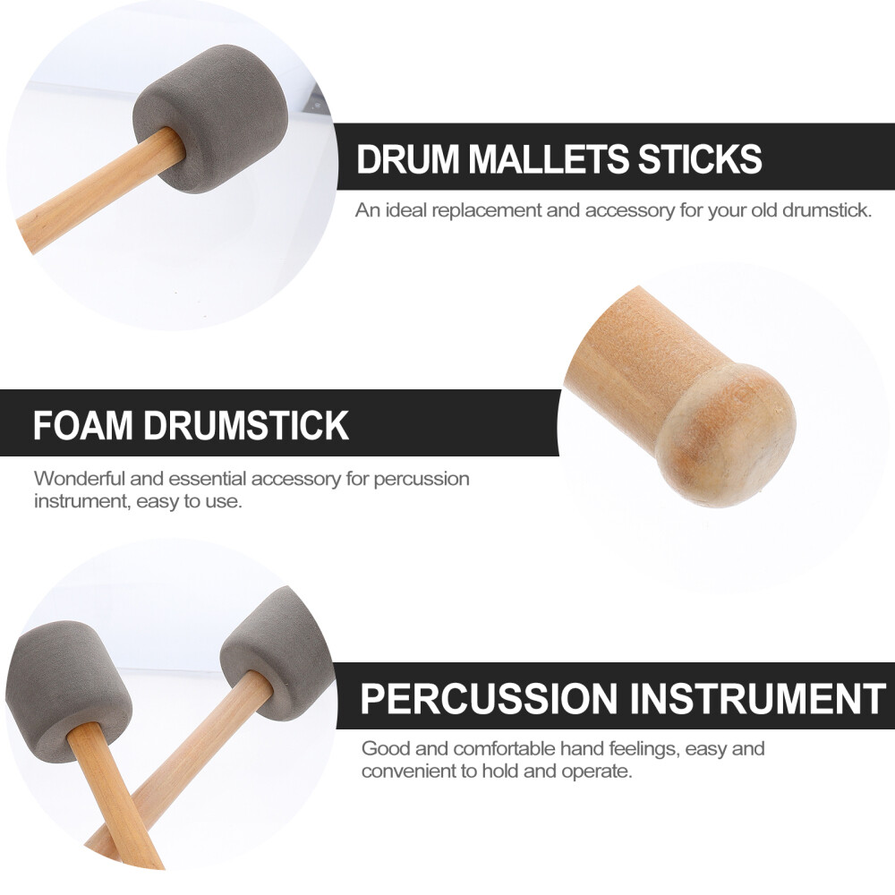 4 Pcs Ball Mallets Foam Drumsticks Percussion Instrument Musical ...