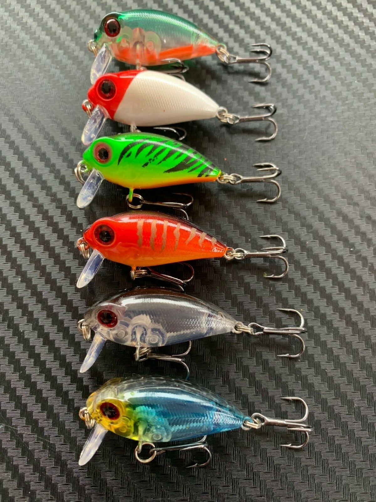 6x PFS Mini 40mm 3g Hardbody Crankbaits Shallow Diving Fishing Lures ...