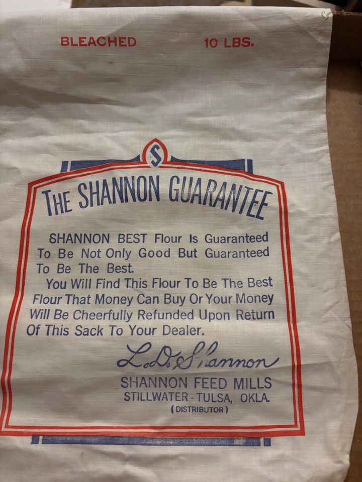 Vintage 10 Lb Shannon Best Flour Sack | eBay