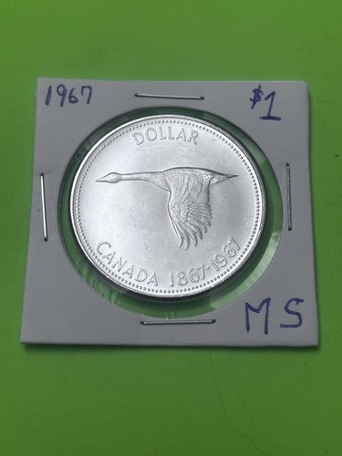 1867-1967 Canadian Silver Dollar Flying Goose .8 Silver AG. MS QUALITY ...