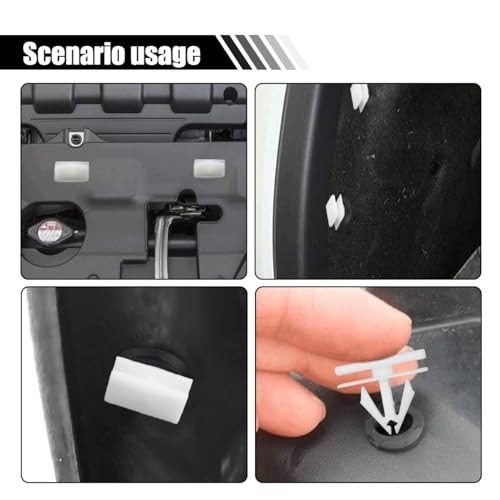 Rocker Panel Moulding Rivets Clips, White Nylon Side Skirt Sill 20PCS ...