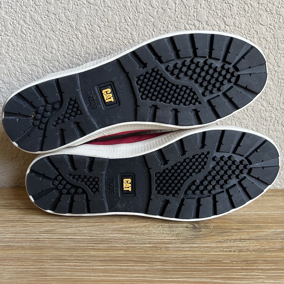 Caterpillar Shoes Women’s Size 6.5 Red Suede Ribbon Sneakers Work ...
